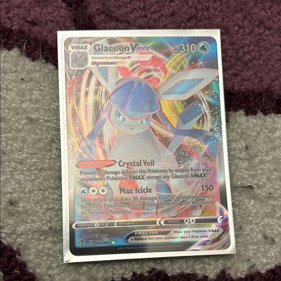 Pokemon | Toys | Pokemon Glaceon Vmax Trading Card Blue And Purple ...